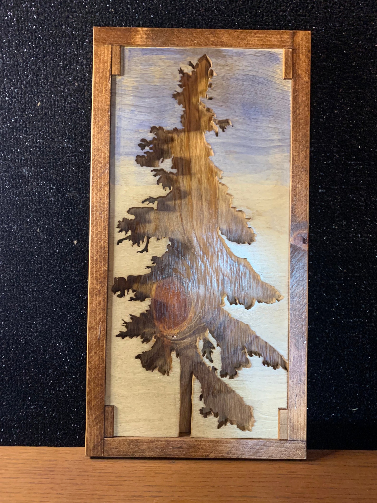 Ombré Tree Cut Out Blue to Beige/cream Tree Handmade - Etsy