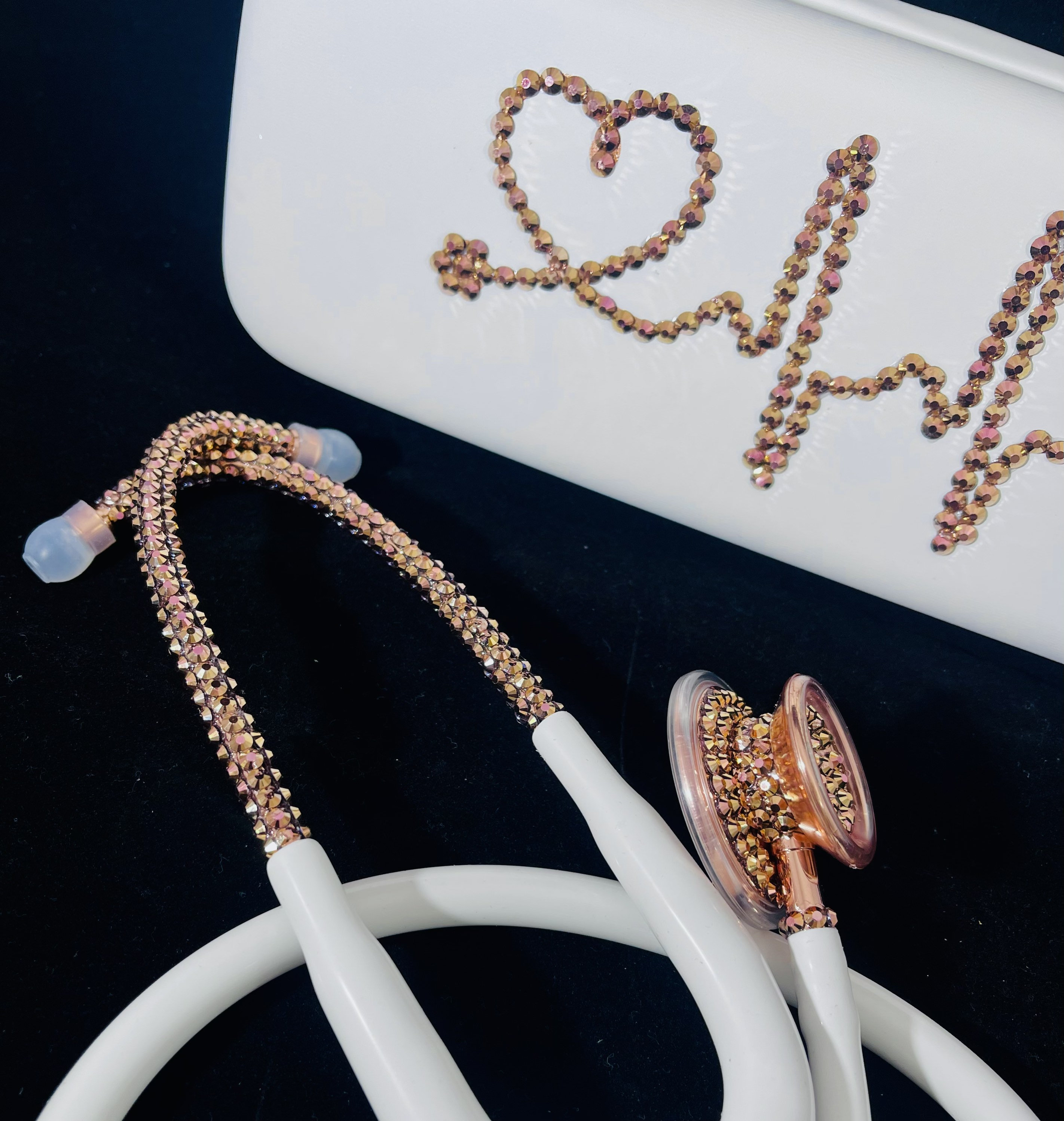 Luxury Rose Gold Bling Stethoscope Iridescent Rhinestone - Etsy UK