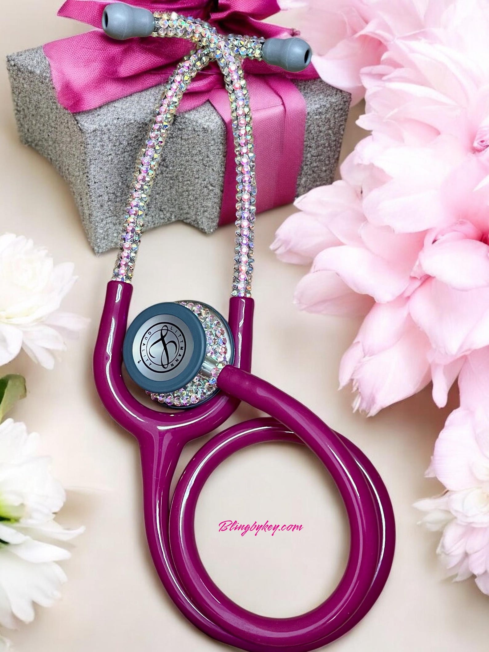 Bling Stethoscope • Littmann Classic III Raspberry • Golden Iridescent ...