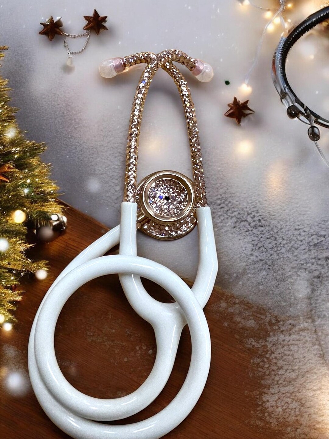 Rose Pink Crystals Diamond Stethoscope, Custom Hard Case - Healthcare ...