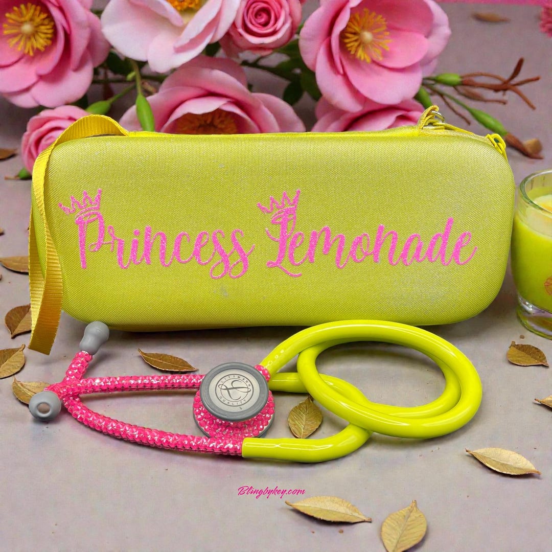 Littmann Classic III Bling Stethoscope: Neon Pink Crystals, Yellow ...