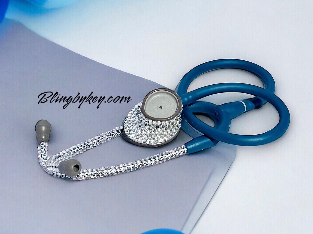 Peaceful Paradise Clear Ice Rhinestone Stethoscope Caribbean Blue ...