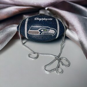 Seattle Seahawks Bling Football Purse Rhinestone, Stadium Compliant ...