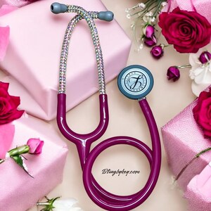 Bling Stethoscope • Littmann Classic III Raspberry • Golden Iridescent ...