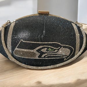 Seattle Seahawks Bling Football Purse - Rhinestone, Stadium Compliant ...