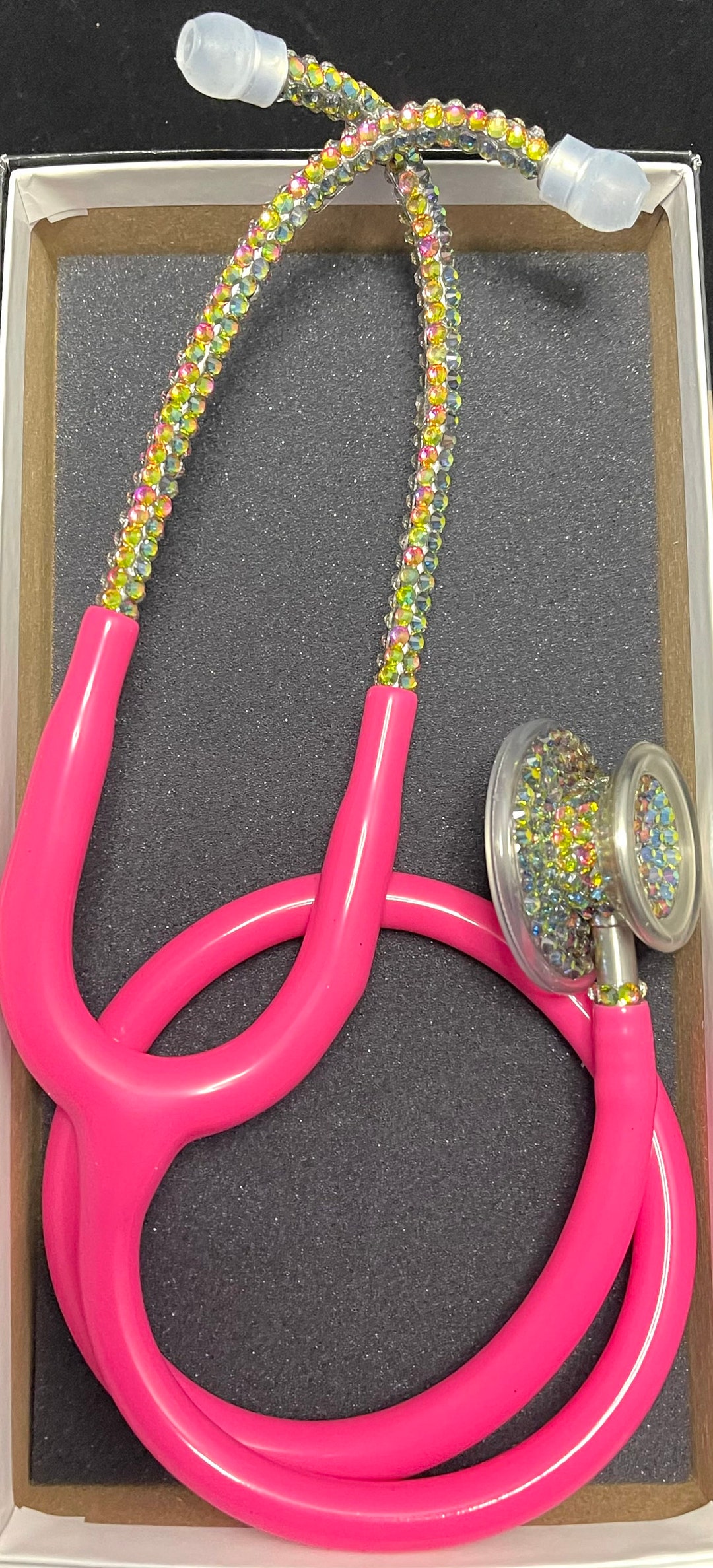 Unicorn Magic | Bling Stethoscope | Neon Pink | Rainbow Iridescent ...