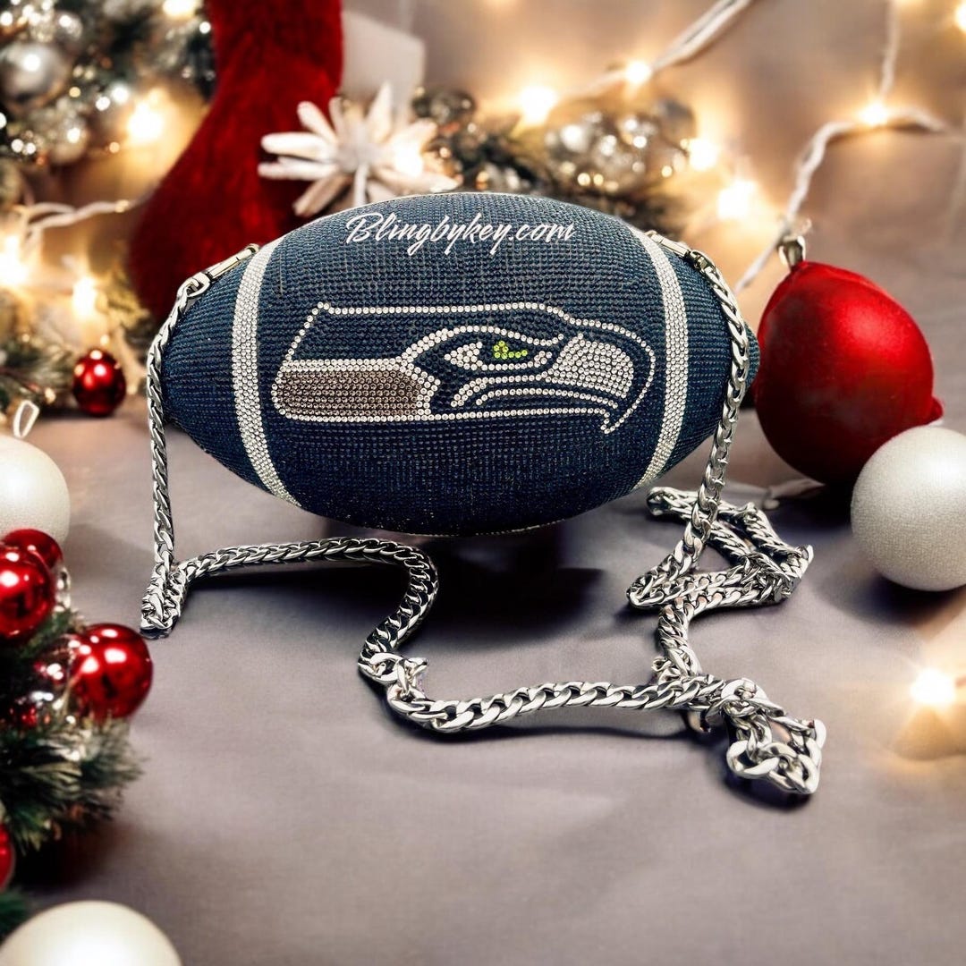 Seattle Seahawks Bling Football Purse - Rhinestone, Stadium Compliant ...