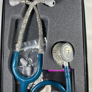 Peaceful Paradise | Clear Ice Rhinestone Stethoscope | Caribbean Blue ...
