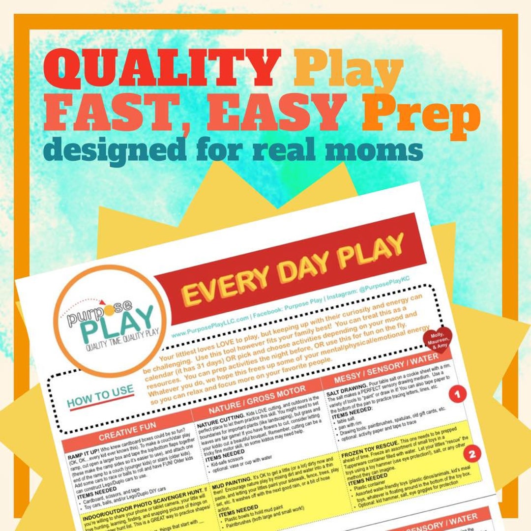 Everyday Play Printable Activity Pack - Etsy