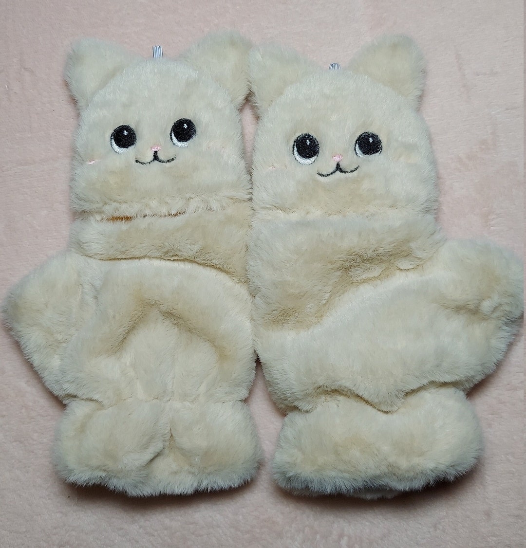 Soft and Fluffy Kitten Mittens / Fingerless Gloves - Etsy