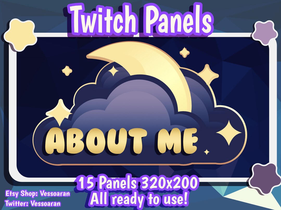 Dreamy Midnight Cloud Celestial Twitch Panels / Panels / Kawaii ...