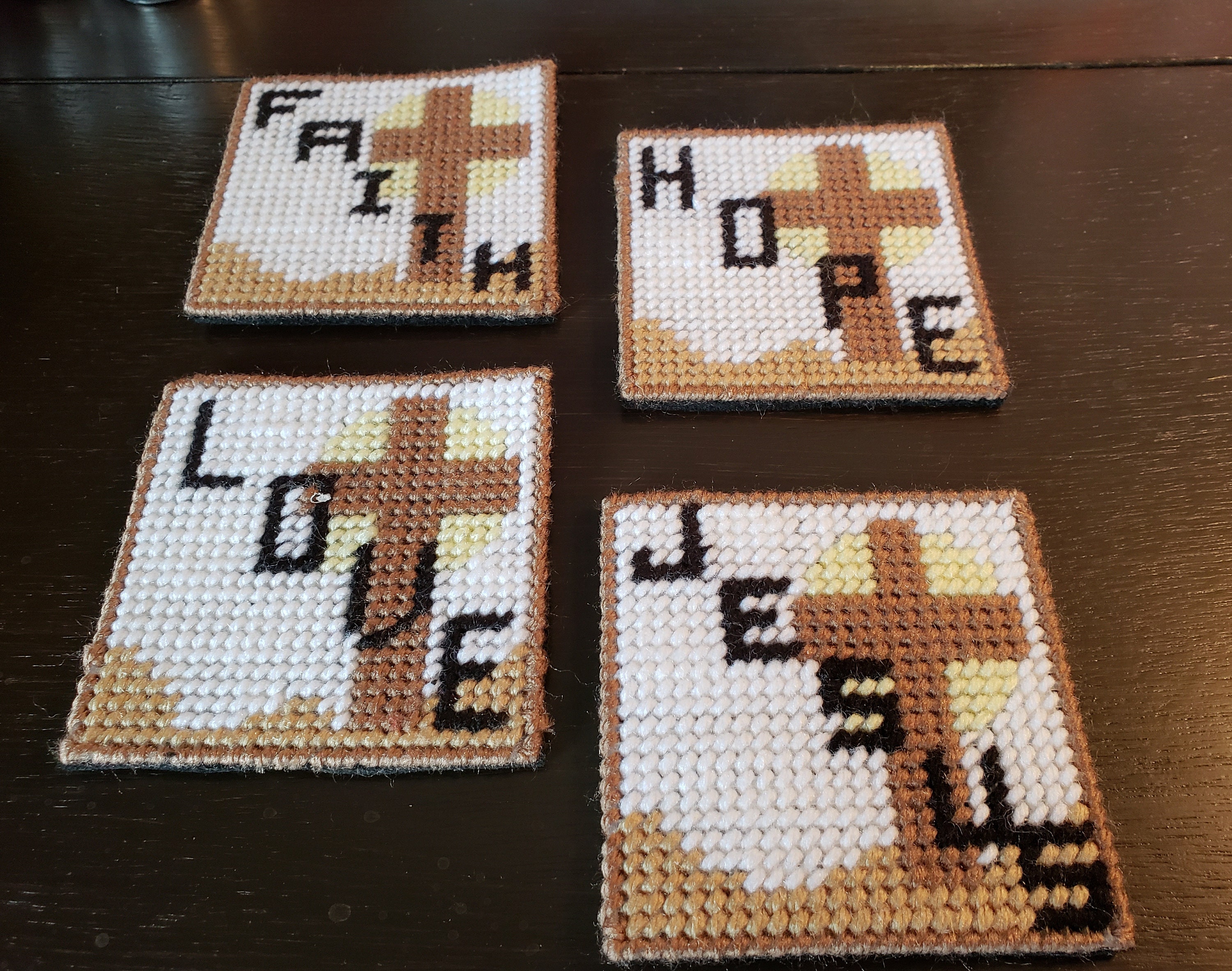 Needlepoint Plastic Canvas Coasters - Etsy