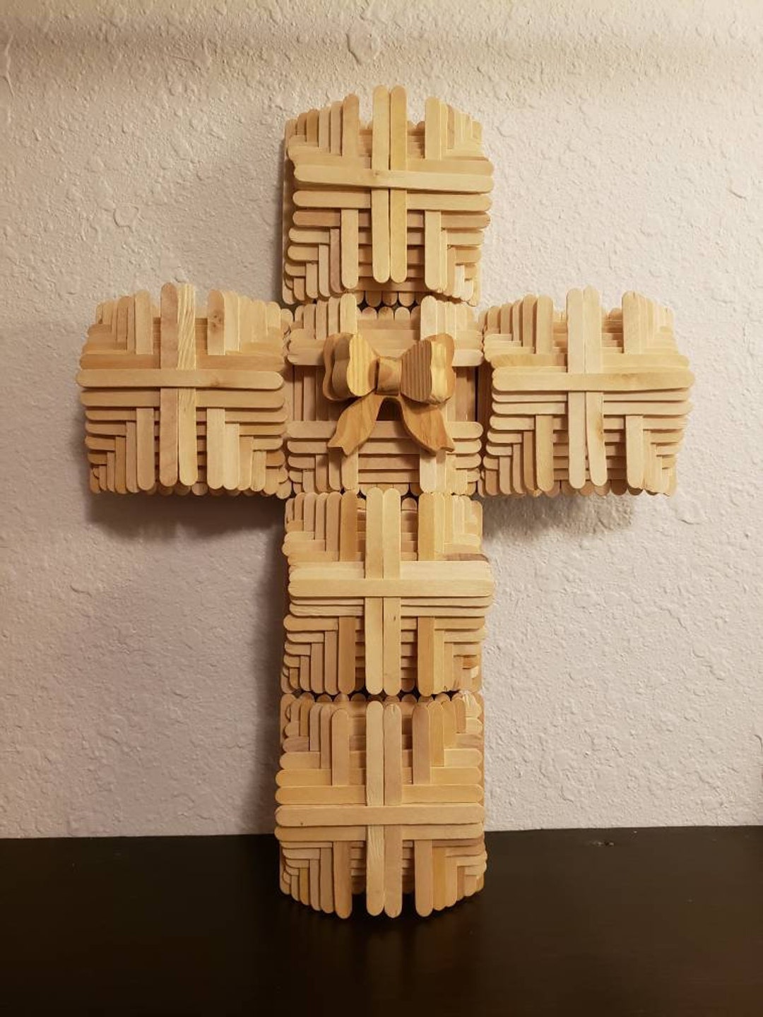 Handmade Craftstick Cross Wall Hanging - Etsy