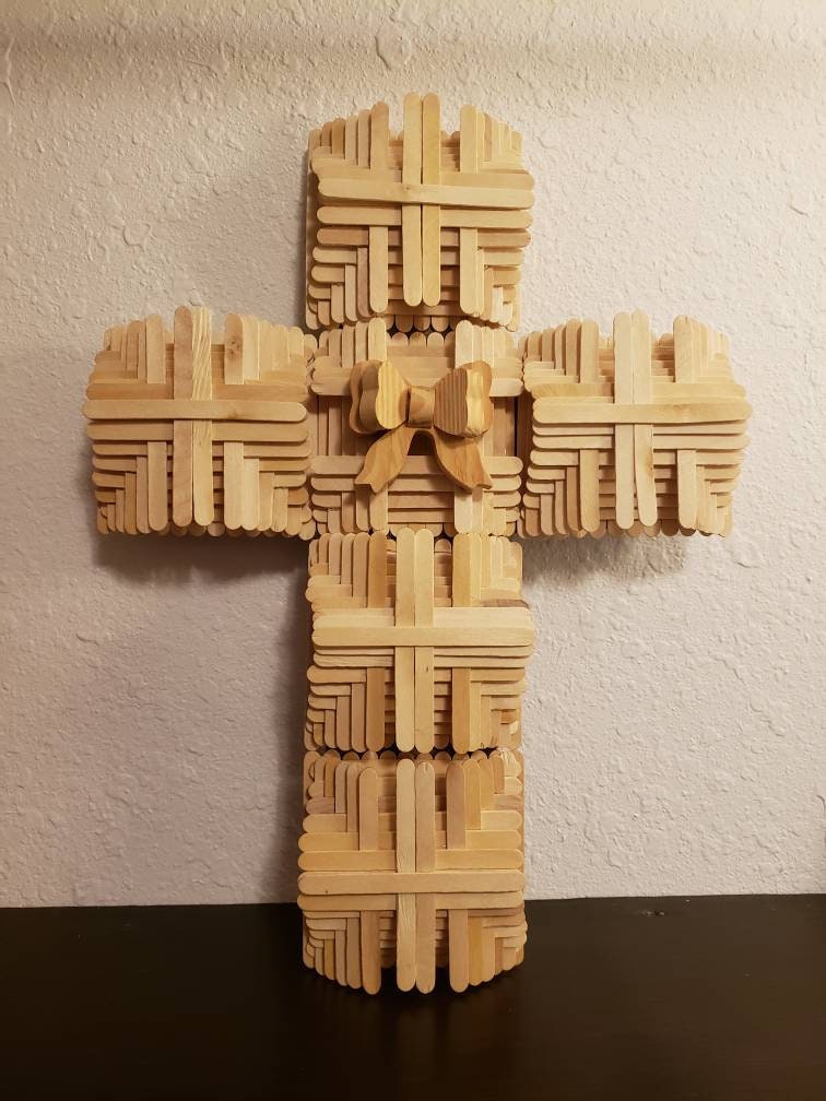 Handmade Craftstick Cross Wall Hanging - Etsy