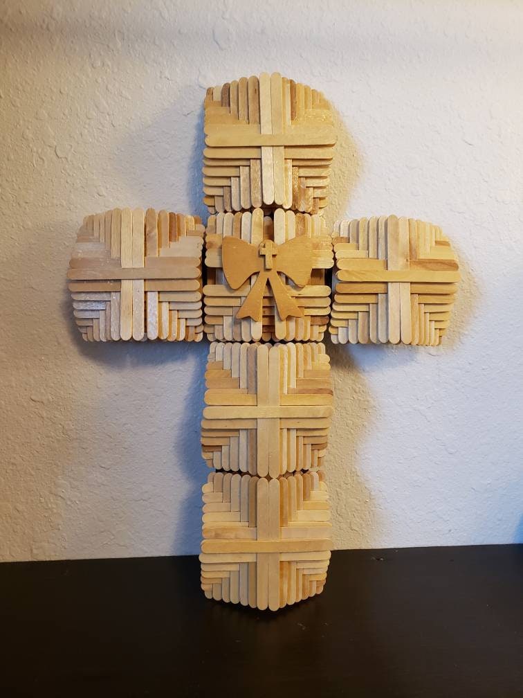 Handmade Craftstick Cross Wall Hanging - Etsy