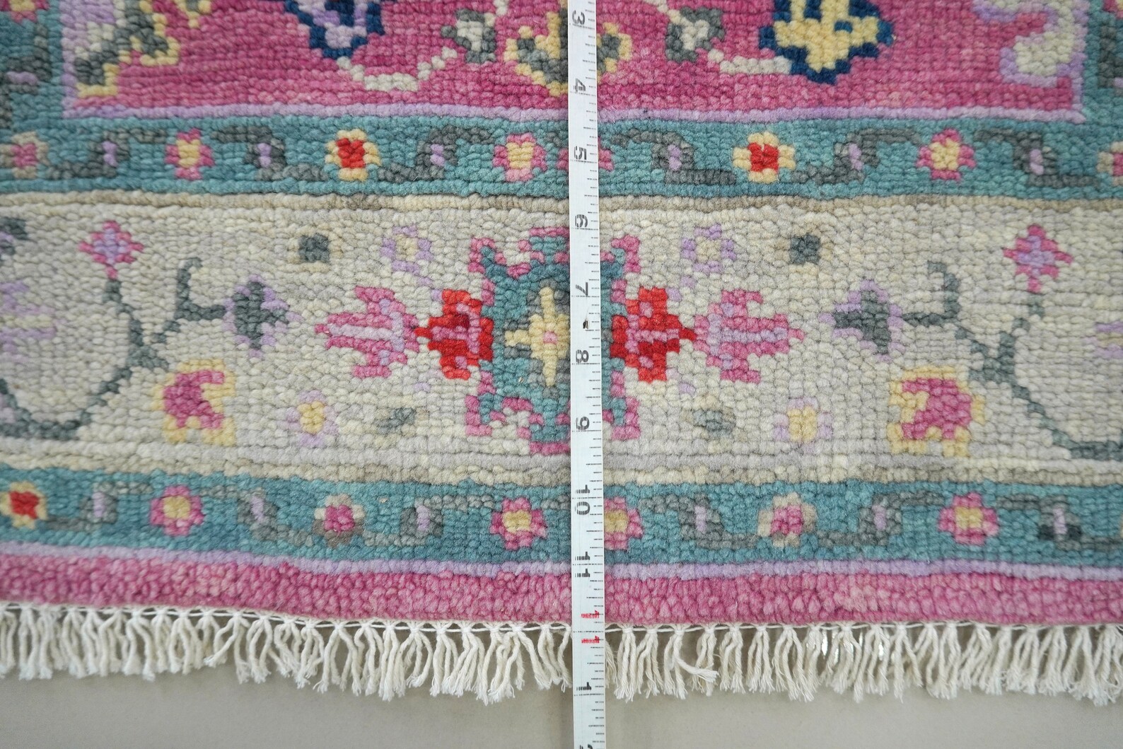 Woollen Oushak Runner Rug, Shades of Pink Ivory Hallway Pastel Runners ...