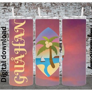 Guahan Tumbler Wrap, 20 Oz Tumbler Wrap, Guam Tumbler Wrap, Digital ...