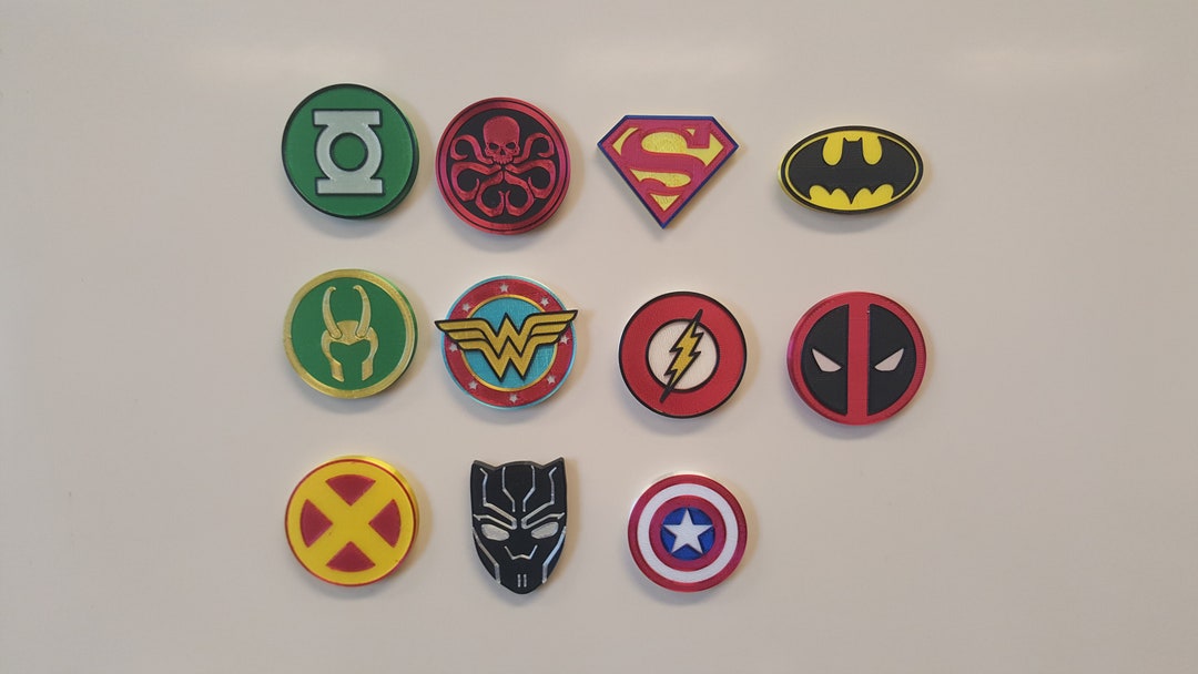 Superhero Logo Magnets - Etsy
