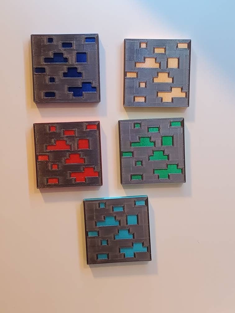 Minecraft Style Ore Magnets | Etsy