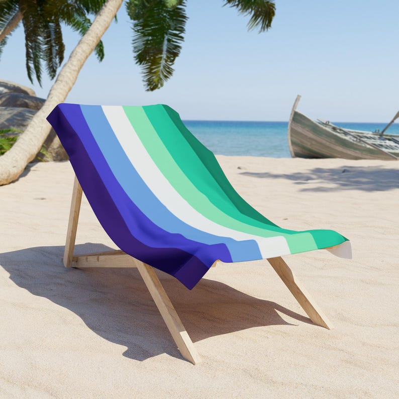 Gay Man Pride Flag Beach Towel - LGBT Rainbow Summer Pool Towel, LGBTQ ...