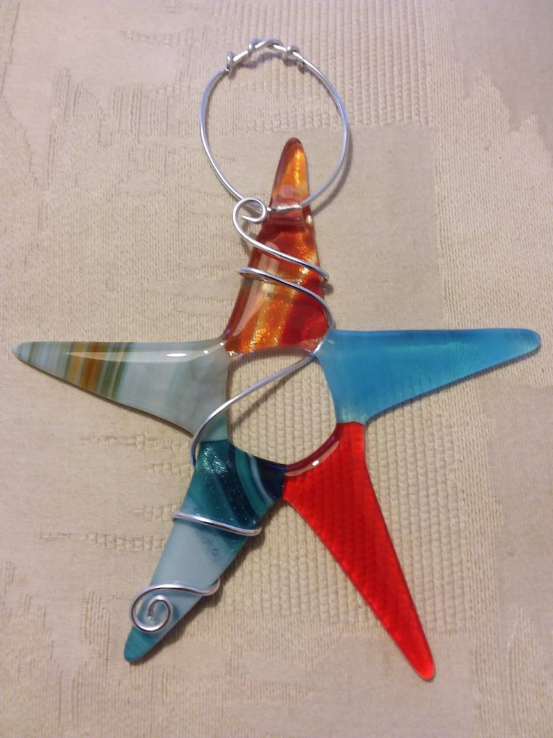 Fused Glass Star Suncatcher - Etsy