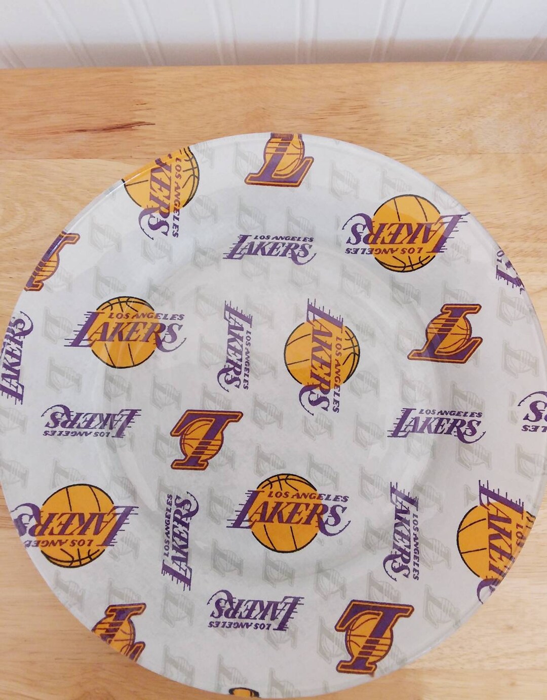 LA Lakers Sports Team Designed Glass Decopauge Plate (**other Teams ...