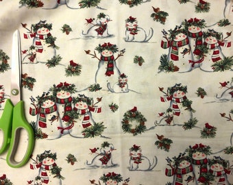 Snowman fabric | Etsy