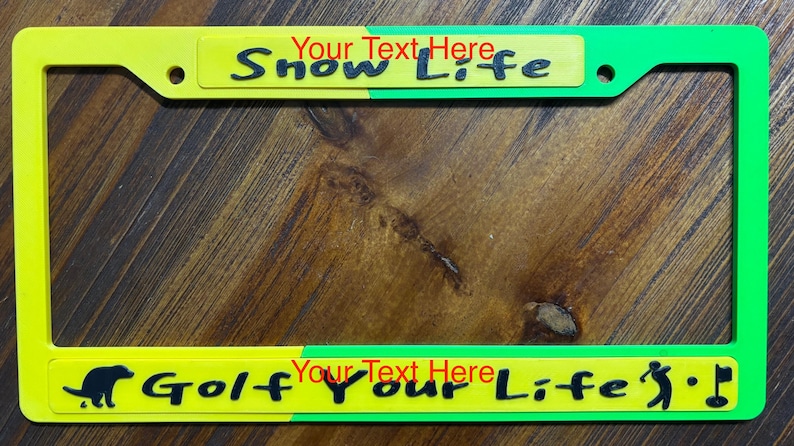 Custom 3D Printed Car License Plate Frame | Your Text, Name or Logo ...