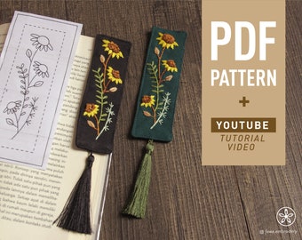 PDF Pattern Bookmark Floral Hand Embroidery Full Tutorial DIY With DMC ...