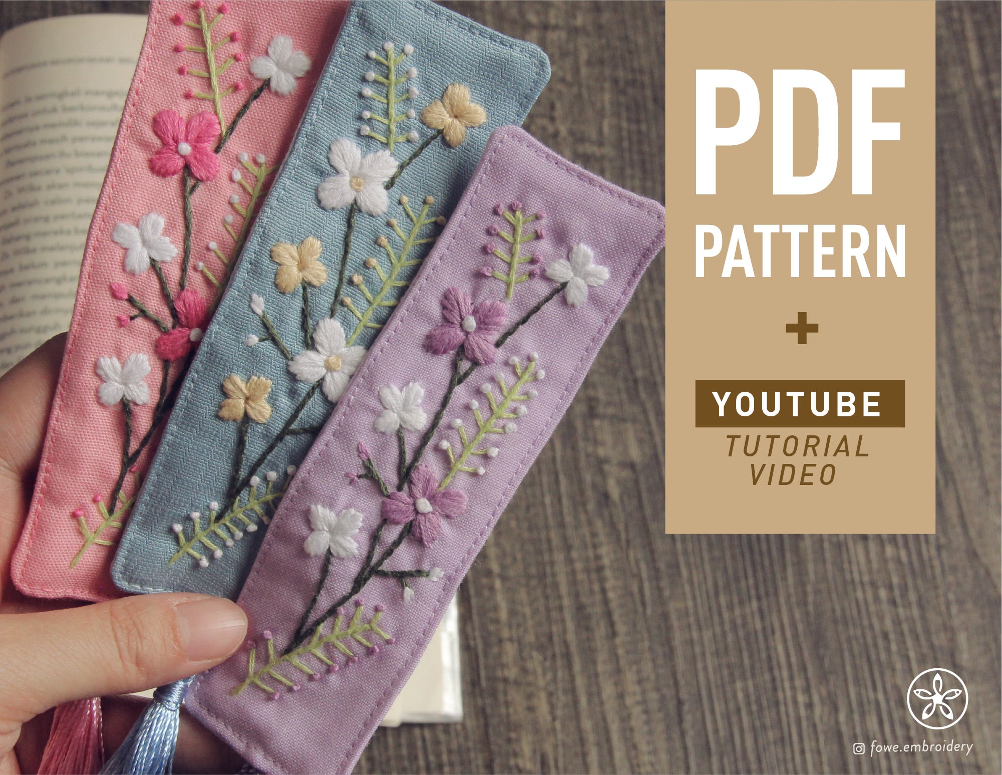 PDF Pattern Bookmark Daisies Flowers Hand Embroidery Full - Etsy