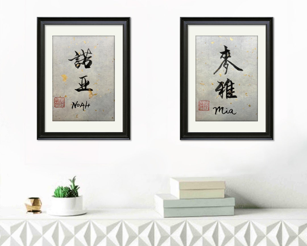 Personalized Chinese Calligraphy Name Art: Valentine's Gift - Etsy