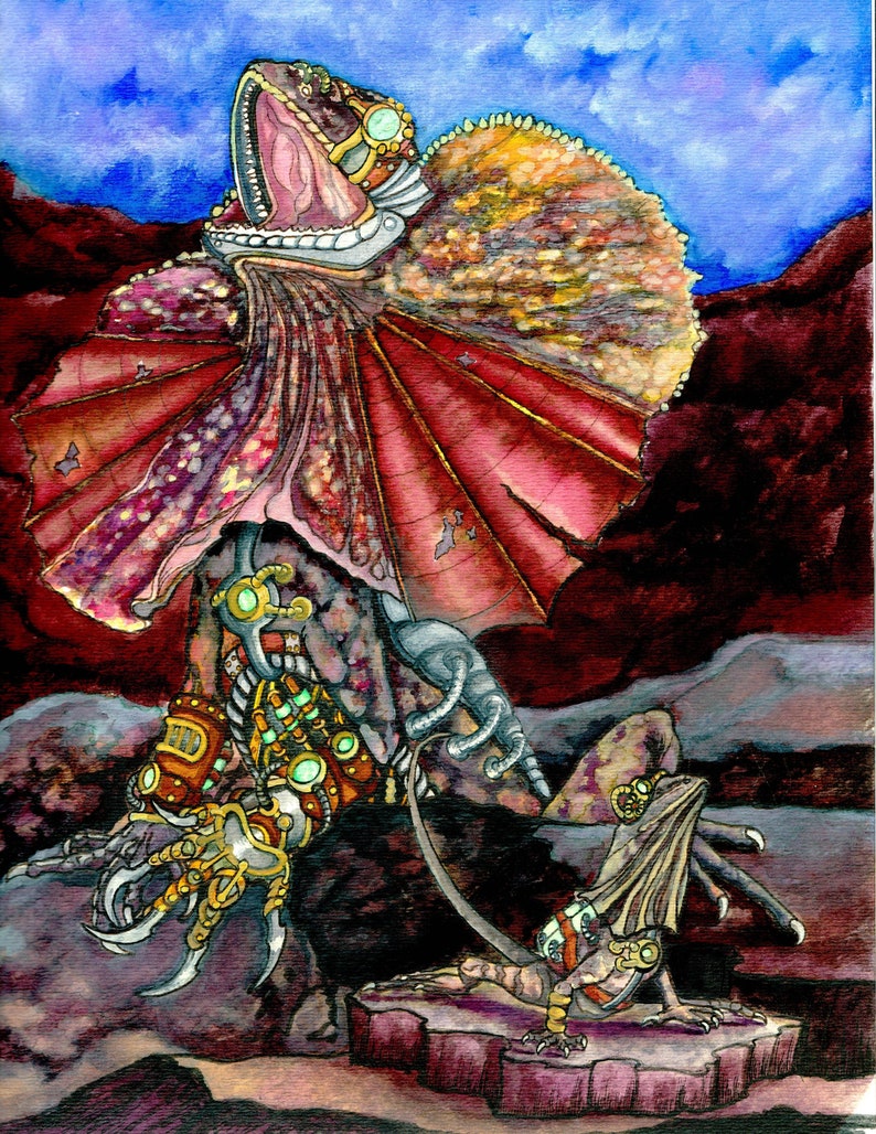 Steampunk Frilled Lizard - Etsy