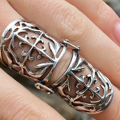 Armor Ring Sterling Silver Ring Long Ring Shield Ring Full | Etsy
