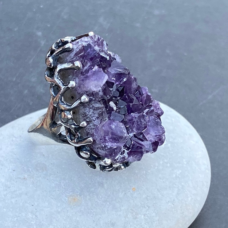 Large Amethyst Ring - Etsy UK