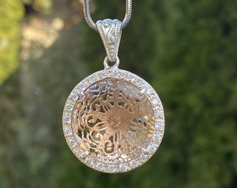 Silver Round Pendant - Etsy