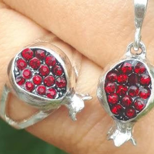 Pomegranate Ring Silver Pomegranate Jewelry Persephone Ring - Etsy