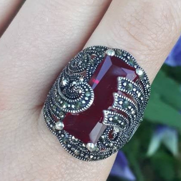 Burgundy Ring - Etsy