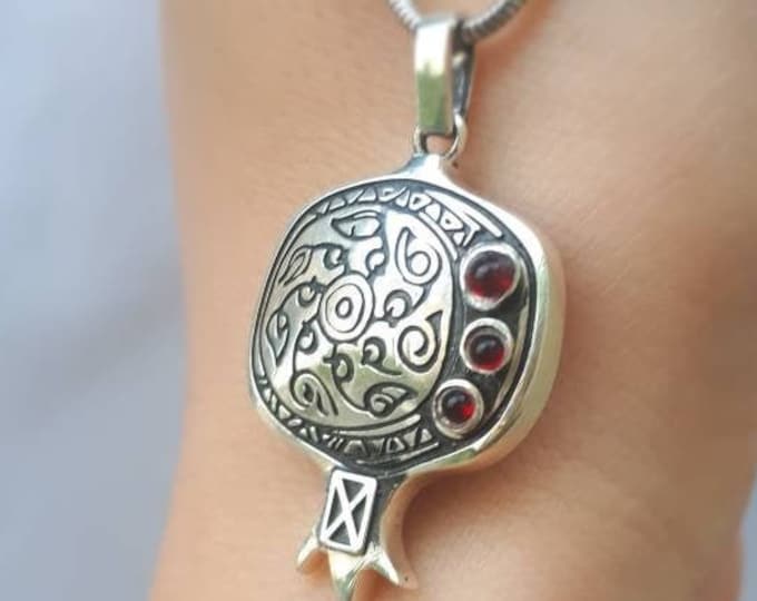 Persephone Necklace Pomegranate Pendant Pomegranate Charm Silver ...