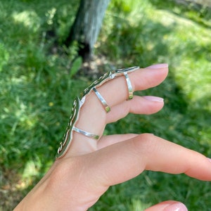 Full Finger Ring Finger Long Ring Long Finger Ring Sterling Silver Full ...