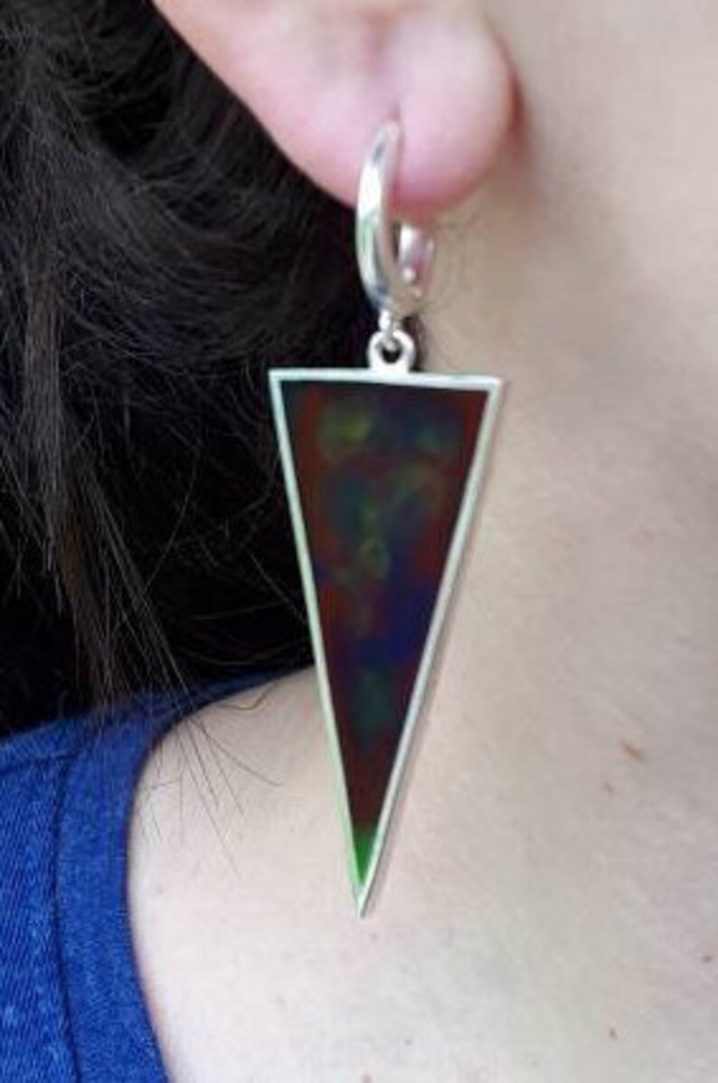 Triangle Large Ring Silver Big Triangle Ring Geometric Large Ring Long ...