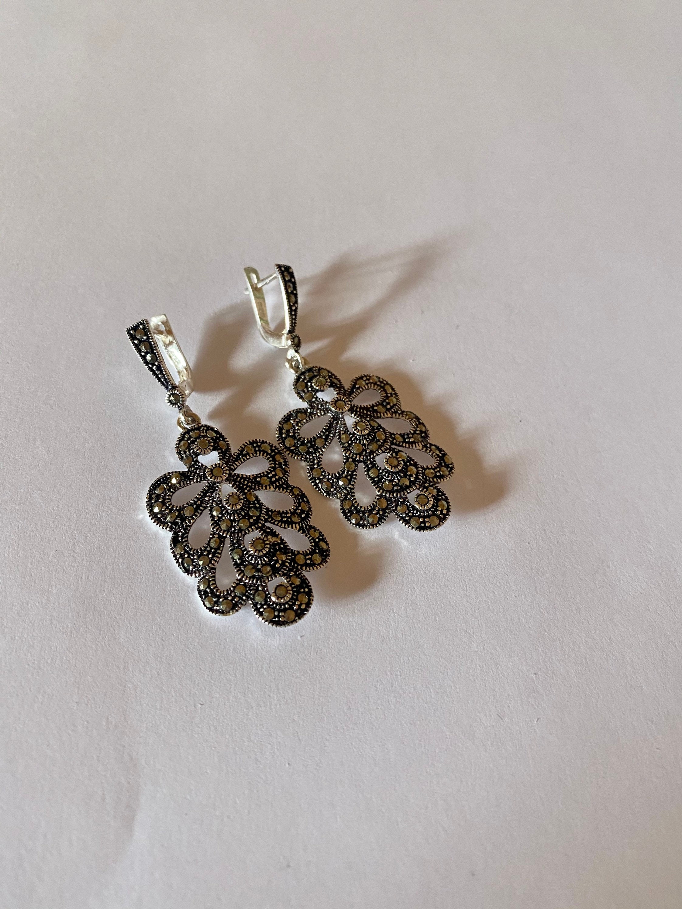 Full Finger Ring Large Silver Ring Marcasite Huge Ring Extra Large Ring ...