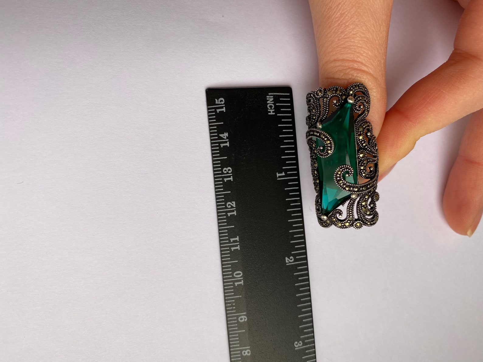 Large Emerald Green Rectangle Ring Luxury Emerald Jewelry - Etsy