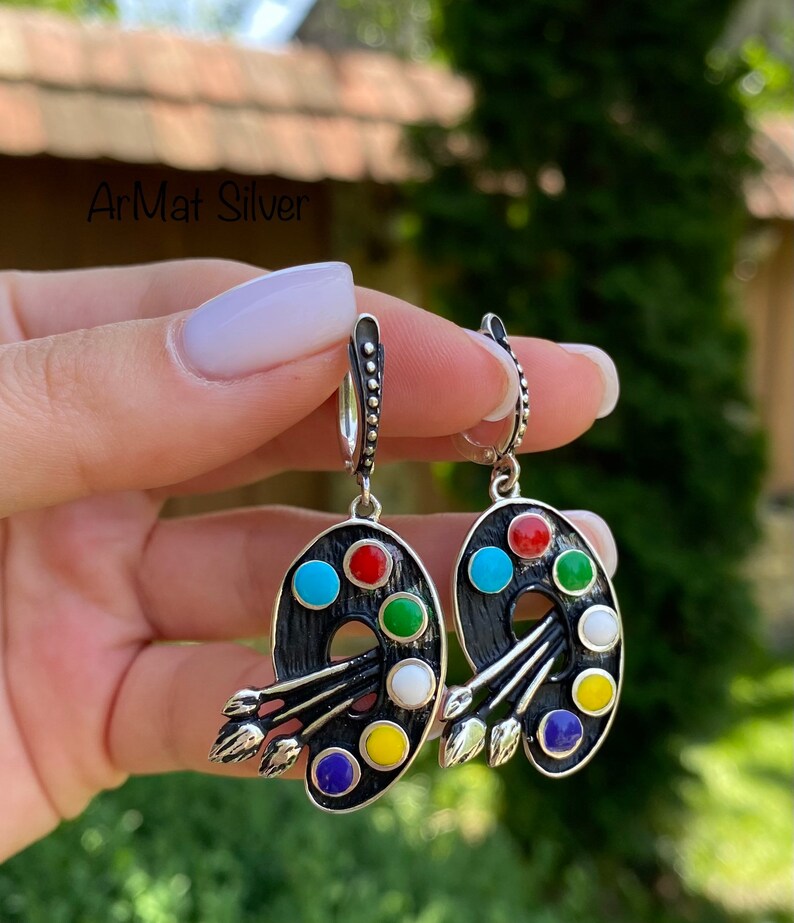 Art Palette Ring Art Palette Jewelry Silver Art Palette Ring | Etsy