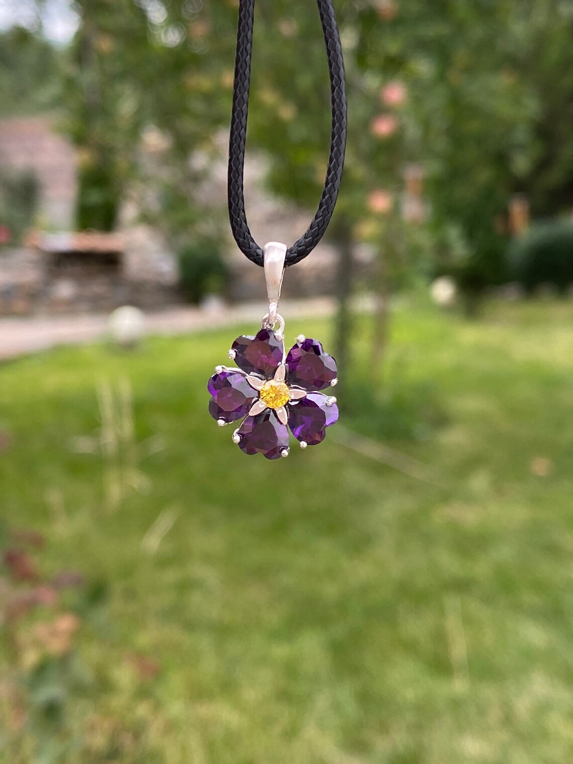 Forget Me Not Pendant Purple Pendant SILVER Forget Me Not | Etsy