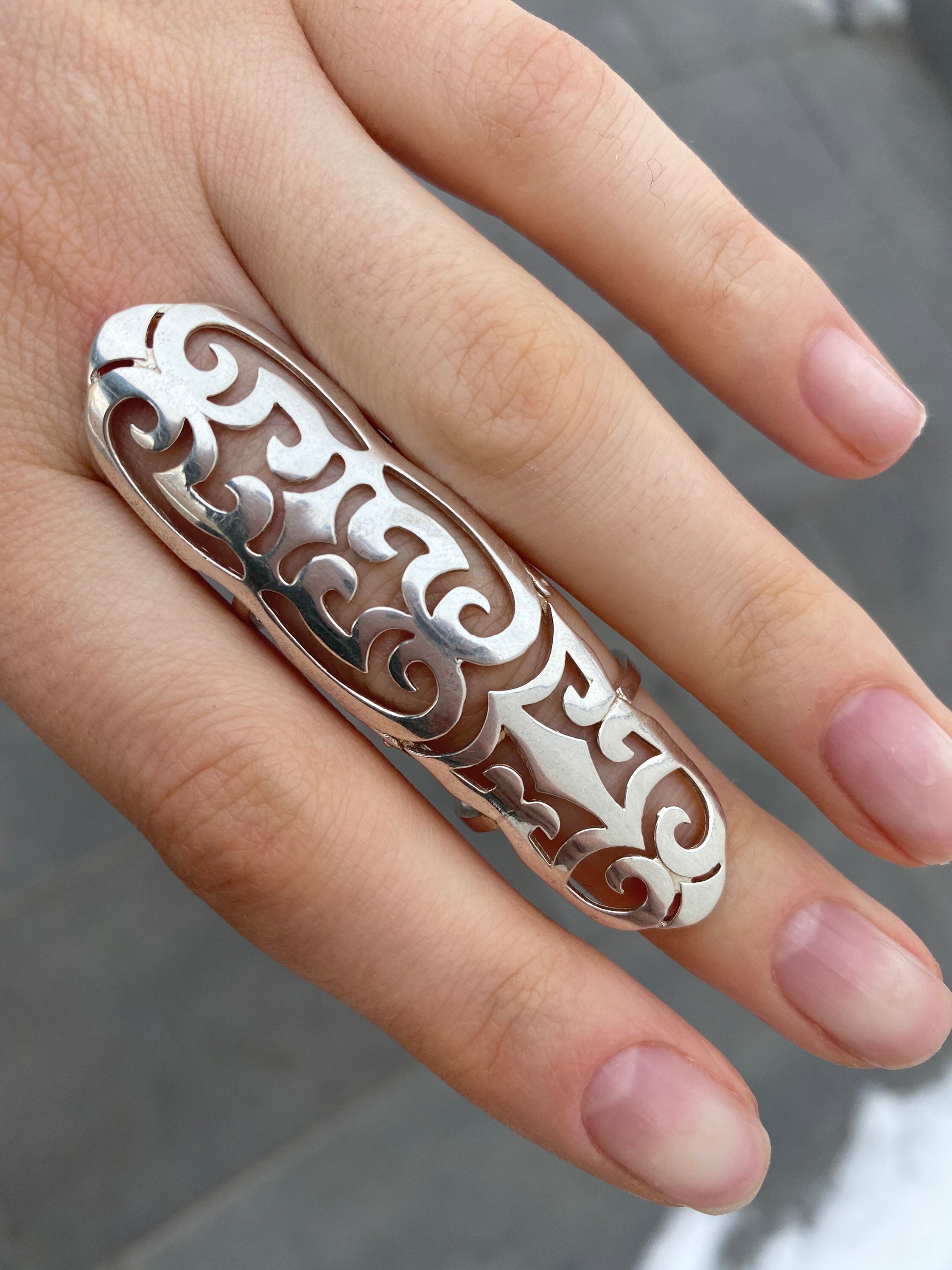 Full Finger Ring Double Ring Shield Ring Slave Ring Filigree - Etsy