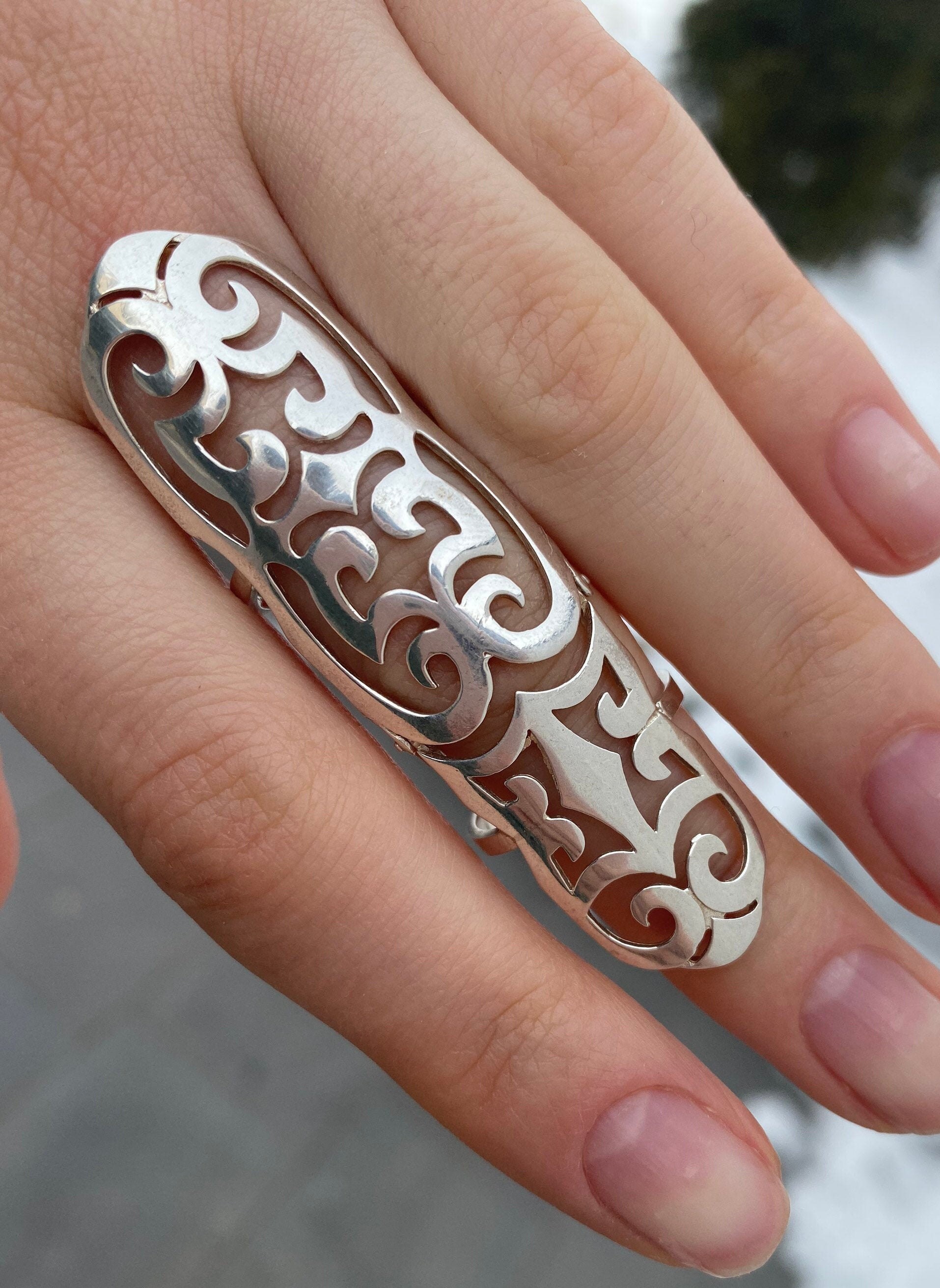 Full Finger Ring Double Ring Shield Ring Slave Ring Filigree - Etsy