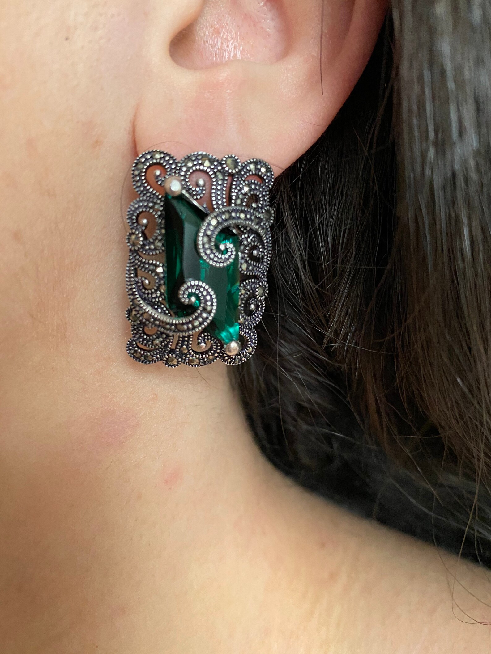 Large Emerald Green Rectangle Ring Luxury Emerald Jewelry - Etsy