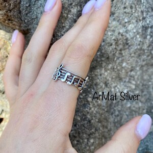 Music Notes Ring Clef Notes Silver Ring Treble Clef Ring Gift for ...