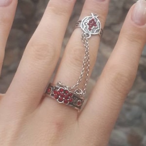 Chain Ring Pomegranate Ring Full Finger Ring Armenian Silver ...