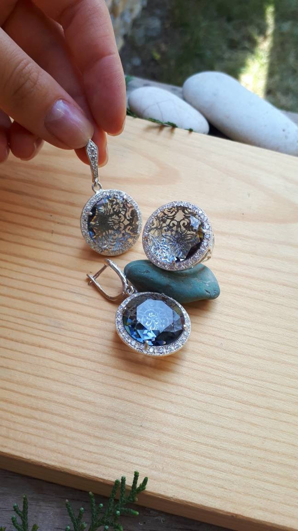 Extra Large Round Ring Luxury Round Silver Ring Large Crystal Silver ...